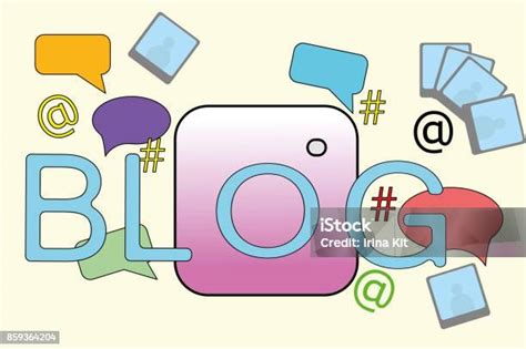 젊은 사람들의 팀 블로그 큰 단어 근처 작동합니다 통신 및 다양 한 주제의 토론의 개념 벡터 일러스트 레이 션 개념에 대한 스톡 벡터 아트 및 기타 이미지 Istock