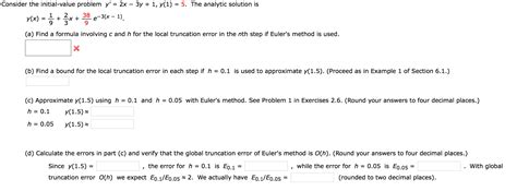 Solved Consider The Initial Value Problem Y 2x 3y 1