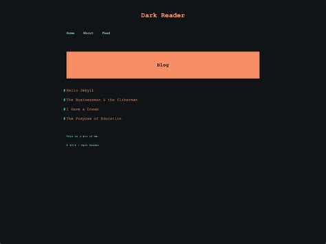 dark reader theme demo review and download from jamstack club with ♥
