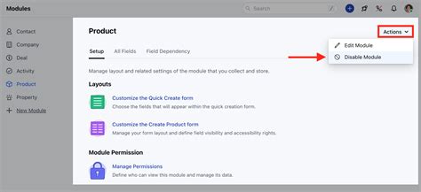 Enable Disable The Product Module Salesmate