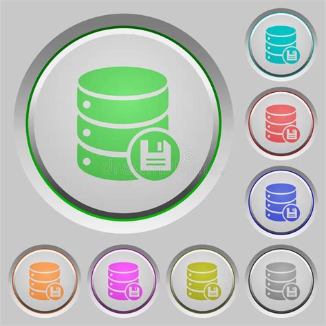database save flat framed icons stock vector illustration of save