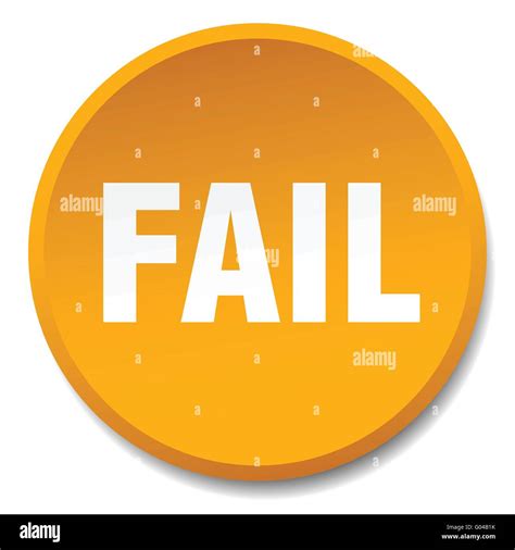 fail orange round flat isolated push button stock vector image and art
