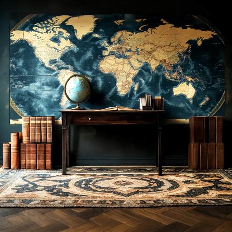 Classroom Backdrops Retro Classroom Map Setting Backdrop Lxx57 33