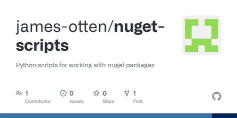 GitHub James Otten Nuget Scripts Python Scripts For Working With Nuget Packages