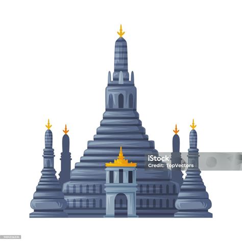 태국 상징과 유명한 랜드 마크 벡터 일러스트 레이 션으로 와트 아룬 0명에 대한 스톡 벡터 아트 및 기타 이미지 0명 개성 개념 건설 현장 Istock