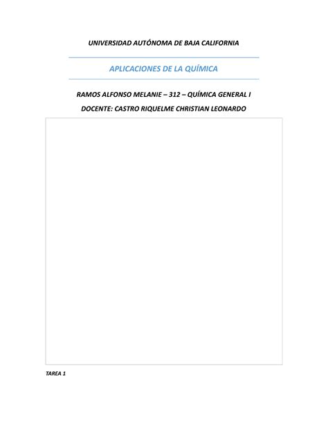aplicaciones de la quimica tarea 1 universidad autÓnoma de baja