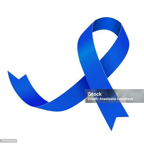 대장암 인식의 달 파란 리본 벡터 일러스트 레이 션은 흰색 배경에 고립되어 있습니다 11월에 대한 스톡 벡터 아트 및 기타 이미지 11월 3차원 형태 개념 Istock