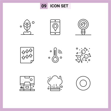 Set Of 9 Modern Ui Icons Symbols Signs For Iot Report Biology Theorem Paper High Editable Vector