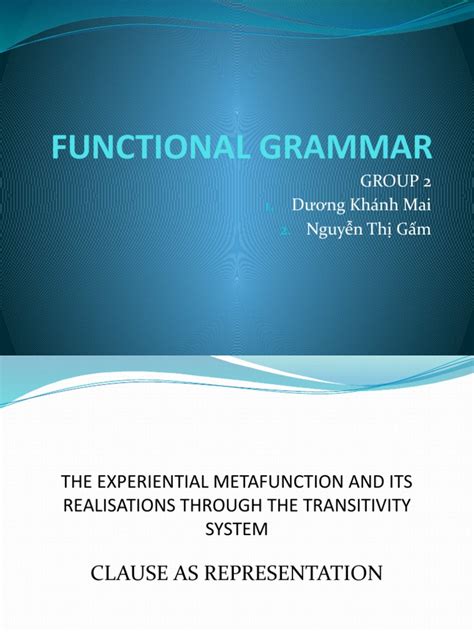 Functional Grammar Pdf Human Communication Cognition