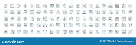low coding vector line icons set no code visual declarative