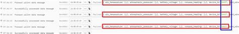 data not displaying on uplink nor coming into database the things