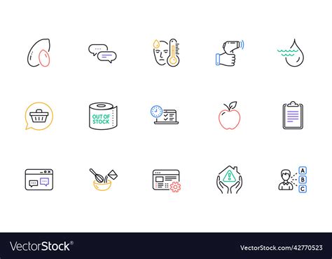 Apple Fever And Web Settings Line Icons Royalty Free Vector