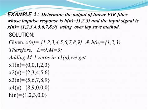 Overlap Save Method And Overlap Add Method In Dsp Pptx Technology
