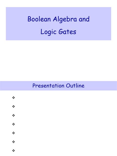 03 booleanalgebraandlogicgates pdf boolean algebra teaching mathematics