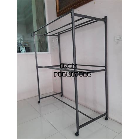 ราวตากผ้า ราวสนาม 6สี ราว ขนาด15เมตร เหล็กเหลี่ยม แข็งแรง ทานทาน Shopee Thailand