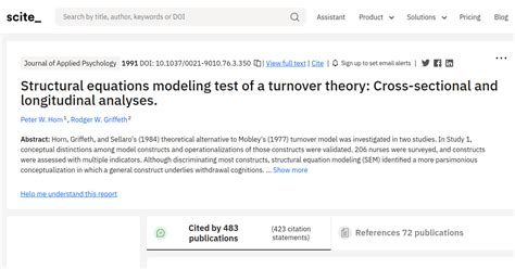 Structural Equations Modeling Test Of A Turnover Theory Cross Sectional And Longitudinal Analyses
