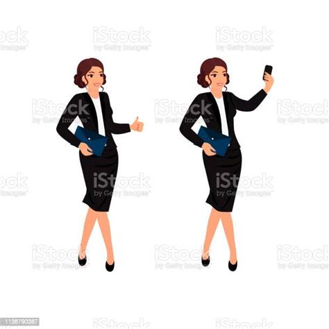 사무실 스타일의 성공적인 귀여운 두 비즈니스 우먼 문자 여자 사업가에 대한 스톡 벡터 아트 및 기타 이미지 여자 사업가