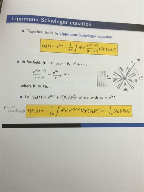 Solved Together Leads To Lippmann Schwinger Equation