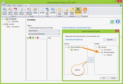 Recreate Evernote Notebook Stacks Tree Structure In OneNote And Import