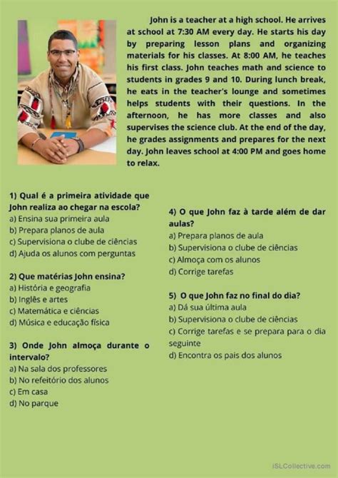 Present Simple Reading Comprehesion English ESL Worksheets Pdf Doc