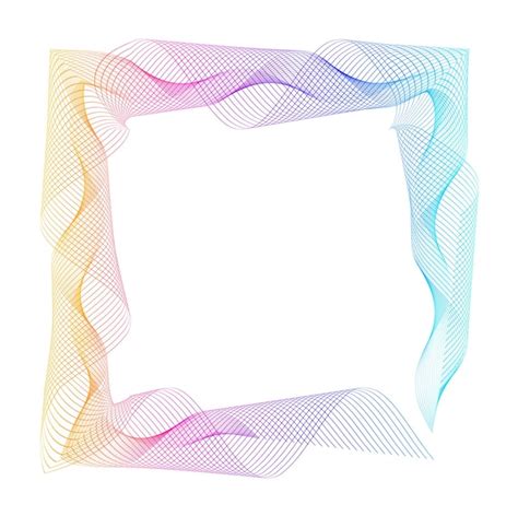 Premium Vector Square Frame Border Many Lines Twist Isolated01