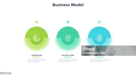 가로로 배치된 세 개의 다채로운 원이 있는 비즈니스 모델 스타트업 개발의 3단계 개념 현대 인포 그래픽 디자인 템플릿 보고서에 대 한 Glassmorphism 벡터 그림 0