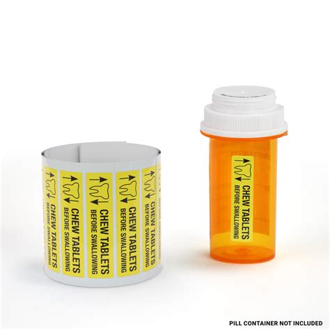 Chew Tablets Before Swallowing Pharmaceutical Auxiliary Label