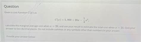 solved questiongiven a cost function c x