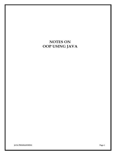 oop using java unit 2 notes pdf class computer programming