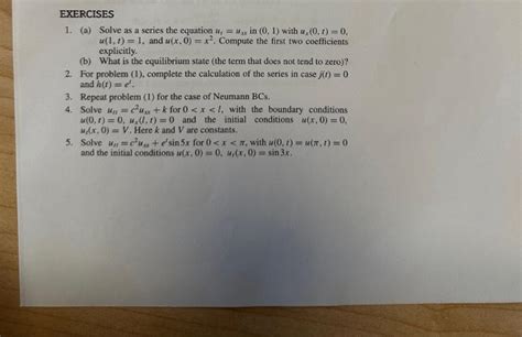 Solved A Solve As A Series The Equation Ut Uxx In Chegg Com