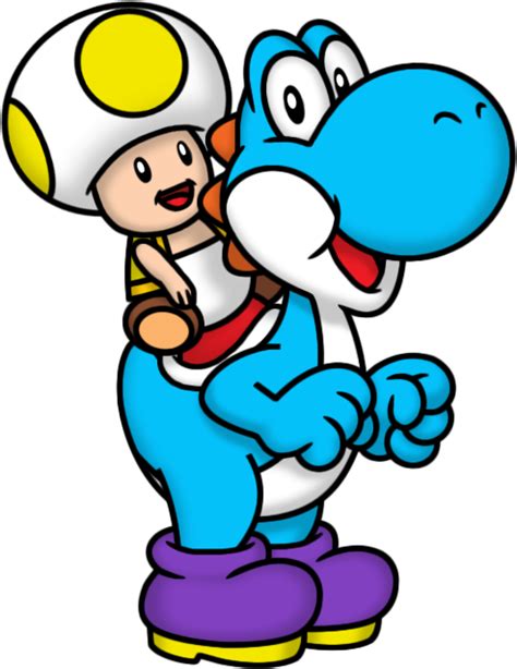 Yellow Toad And Light Blue Yoshi By Lwiis64 On Deviantart