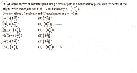 solved 16 an object moves at constant speed along a