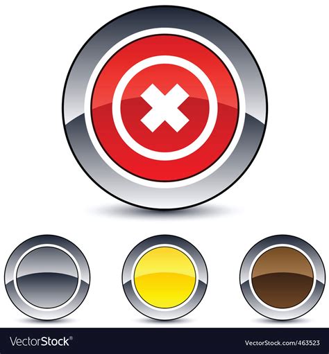 Delete Cross Round Button Royalty Free Vector Image