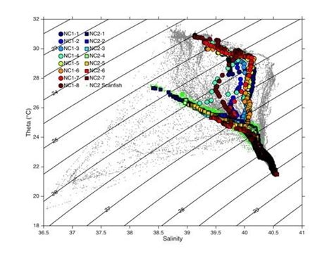 3 TS Diagram Temperaturesalinity Plot With Density Contours From Download Scientific