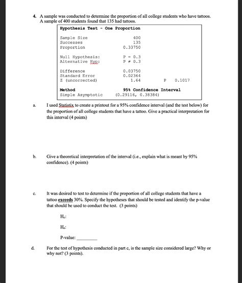 Solved A Sample Was Conducted To Determine The Proportion Chegg