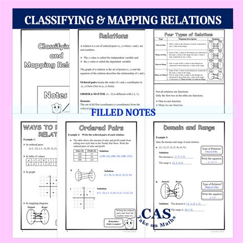 functions classifying and mapping relations workbook made by teachers