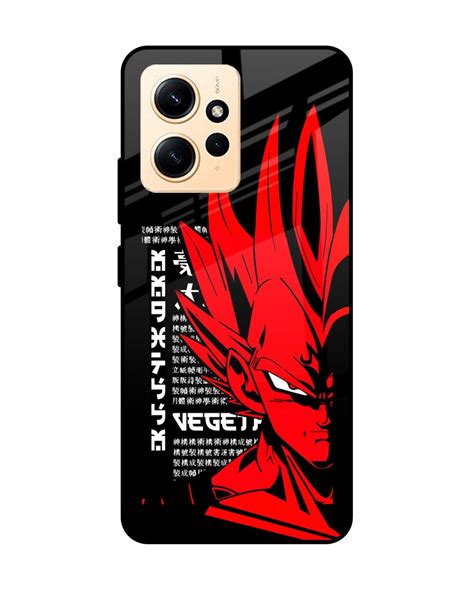 Buy Red Vegeta Premium Glass Case For Redmi Note 12 Shock Proof