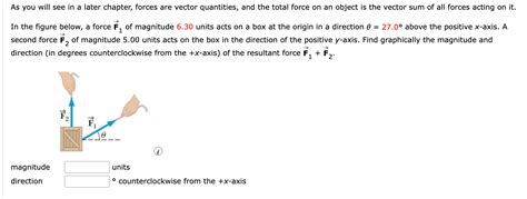 Solved As You Will See In A Later Chapter Forces Are Vector Chegg Com