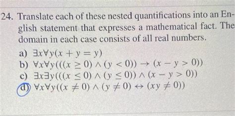 Solved Translate Each Of These Nested Quantifications Chegg