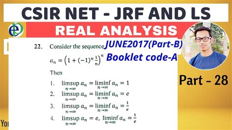 csir net maths question 22 june2017 part b । sequence and series