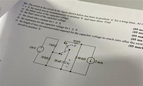 Solved Q1 The Switch In The Cincuit In The Figure Shown