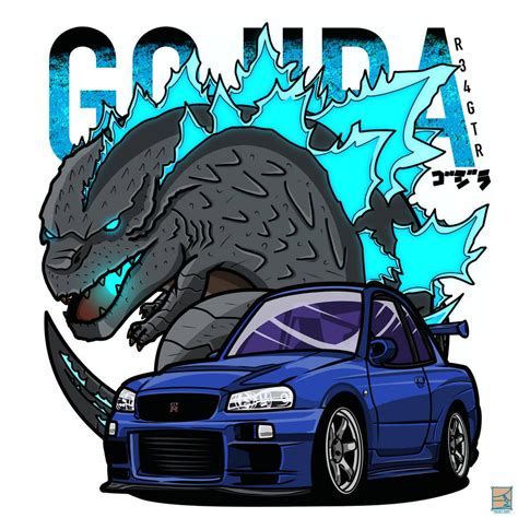R34 Gtr X Godzilla By Projectperps On Deviantart
