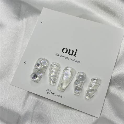 위네일 수제 네일팁 퍼플라이트 덩어리 투명 네일 2color 위시버킷