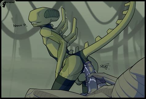 Rule 34 2boys Alien Alien Franchise Anthro Balls Bent Over Bite