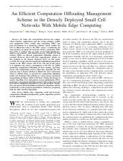 Efficient Computation Offloading Management In Small Cell Course Hero