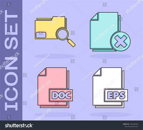 Set Eps File Document Search Concept Stock Vector Royalty Free