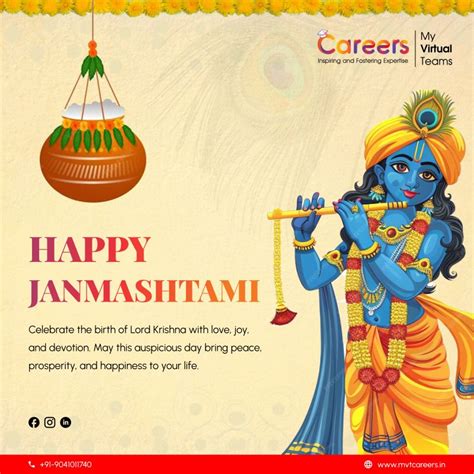 Happyjanmashtami Krishnajanmashtami Divinecelebration Peaceandprosperity Mvtcareer Mvt