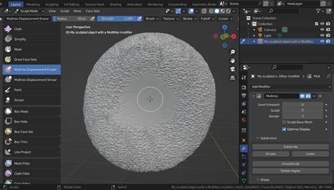 Sculpting Multires Modifier Undo Revert Brush Blender Stack Exchange