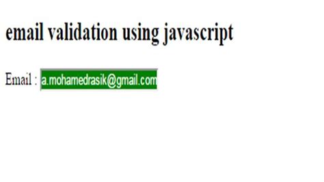 How To Check Client Side Validation For Email Address Using Javascript