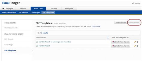 SEO Marketing Report PDF System Templates Rank Ranger